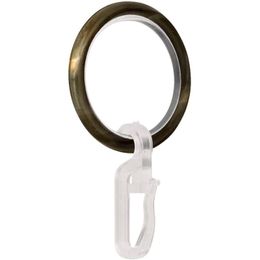 Garesa Gardinenring &raquo;Ring mit Haken&laquo; f&uuml;r Durchmesser bis 16 mm, einfache Montage antikmessingfarben &Oslash; 16 cm