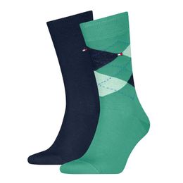 Tommy Hilfiger Socken &raquo;TH MEN SOCK CHECK 2P&laquo; 2 Paar, 2 Paar tlg. mit klassischem Argyle-Design green 43-46 43-46 Gek&auml;mmte Baumwolle