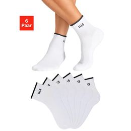 H.I.S. H.I.S Sportsocken Packung, 6 Paar tlg. Kurzsocken mit Frottee & verst&auml;rkten Belastungszonen wei&szlig; 35-38 35-38 Tennis Kurzsocken f&uuml;r Sie und Ihn