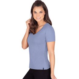 TRIGEMA T-Shirt &raquo;V-Shirt aus Baumwolle/Elastan&laquo; 1 Stk. lavendel-melange M M 95% Baumwolle, 5% Elasthan
