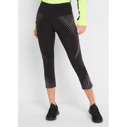 bonprix Trainingstights »Sport-Leggings mit Tasche, 3/4-Länge« Sport-Leggings mit Tasche, 3/4-Länge schwarz graphisch bedruckt 52/54 (XXL) - N-Gr...