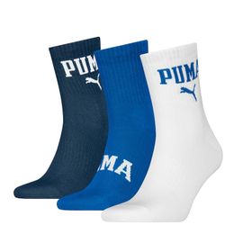 Puma Socken 3er Pack, 3 Stk. tlg. mit mehreren Logos blue combo 39-42 39-42 Unterst&uuml;tzung des Fu&szlig;bogens f&uuml;r bessere Passform und Stabilit&auml;t