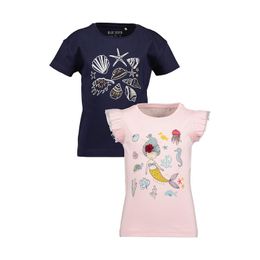 Blue Seven T-Shirt »Mädchen T-Shirts 2er Set Rundhals Sommer Baumwolle«, 2 Stk. M01 - ROSE + ULTRAMARIN 122 122 Stilvolles Design: Sowohl schöne,...