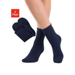 Lavana Damen Thermosocken Packung, 2 Stk. tlg. mit flauschiger Innenseite blau 35-38