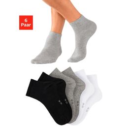 Bench. Herren Kurzsocken Packung, 6 Stk. tlg. mit eingestricktem Markenlogo im B&uuml;ndchen schwarz-wei&szlig; 39-42