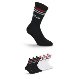 Fila Damen Socken &raquo;UNISEX LIFESTYLE PLAIN SOCKS&laquo; 3 Paar, 6 Paar tlg. mit Logo-Schriftzug schwarz-wei&szlig; 43-46