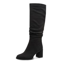 Tamaris Stiefel, Blockabsatz, Langschaftstiefel in veganer Verarbeitung schwarz 38 38 Klassischer Langschaftstiefel mit Falten im slouchy Look