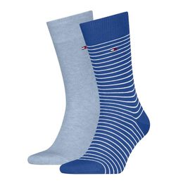 Tommy Hilfiger Socken &raquo;TH MEN SMALL STRIPE SOCK 2P&laquo; 2 Paar, 2 Paar tlg. -Branding blue 39-42 39-42 Gek&auml;mmte Baumwolle