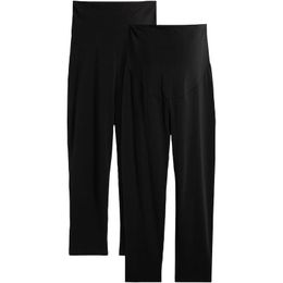 bonprix Damen bonprix Umstandsleggings &raquo;Umstands-Leggings in Capri-L&auml;nge (2er Pack)&laquo; Umstands-Leggings in Capri-L&auml;nge (2er Pack) schwarz 52/54 (XXL), 