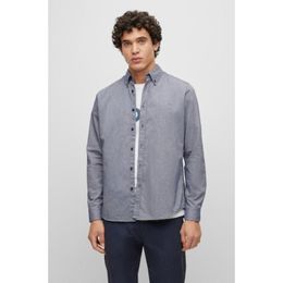 BOSS Orange Langarmshirt &raquo;Rickert&laquo; 1 Stk. mit Label-Stickerei auf der Brust navy18 M M Langarmhemd von BOSS