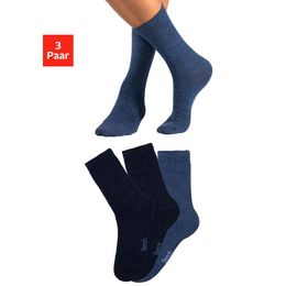 Bench. Socken Packung, 3 Paar tlg. Herrensocken mit wärmender Wolle 2x marine, 1x jeans 39-42 39-42 Kuschelige Wollsocken für Herren
