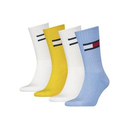 Tommy Hilfiger Sportsocken 4 Stk. tlg. mit gro&szlig;em Flag-Label seitlich blue-yellow-white 39-42 39-42 Herrenstr&uuml;mpfe von Tommy Hilfiger