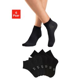 H.I.S. H.I.S Damen Sportsocken Packung, 6 Stk. tlg. Fitness Pack mit zwei L&auml;ngen in einer Packung schwarz 35-38