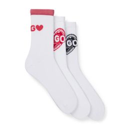 Hugo Underwear Herren HUGO Underwear Sportsocken &raquo;3P QS VALENTINE CC W&laquo; Packung, 3er Pack, sind mit Logos im Valentinstags-Look versehen wei&szlig; 39-42