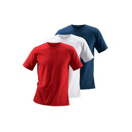 H.I.S. H.I.S T-Shirt, 3 Stk. aus Baumwolle perfekt als Unterziehshirt weiß, rot, marine 4/S 4/S T-Shirt im 3er Pack