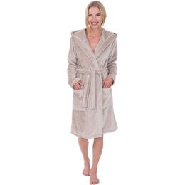 WEWO-Fashion WEWO FASHION Damenbademantel »6600, ideal für Sauna & Spa, Hotelbademantel, Morgenmantel«, 1 Stk. unübertroffen kuschelig stone XXL Länge: 100 cm...
