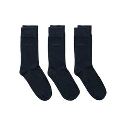 Gant Basicsocken &raquo;SOFT COTTON SOCKS 3-PACK&laquo; Packung, 3, 3 Stk. tlg. mit Logodruck am Kn&ouml;chel marine 40-42 40-42 3-er Pack Hohe Socken von Gant