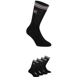 Fila Damen Sportsocken &raquo;UNISEX TOP QUALITY FULL TERRY VINTAGE SOCKS&laquo; 4 Paar tlg. sportliches Design mit Logodetail schwarz 43-46