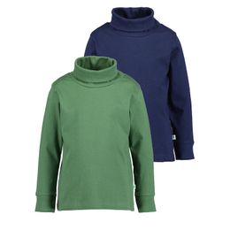 Blue Seven Langarmshirt &raquo;Jungen Rollkragenpullover&laquo; 2 Stk. M02 - ULTRAMARIN + DK GR&Uuml;N 104 104 Unifarbener Rollkragenpullover f&uuml;r Jungen