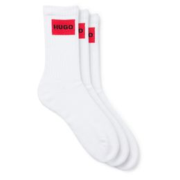 HUGO UNDERWEAR Freizeitsocken »3P QS RIB LABEL« Packung, 3er, 3 Stk. tlg. mit kontrastfarbenen HUGO Logo White 100 39-42 39-42 3er Pack...