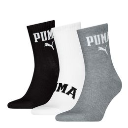Puma Socken 3er Pack, 3 Stk. tlg. mit mehreren Logos grey/white/black 35-38 35-38 Unterst&uuml;tzung des Fu&szlig;bogens f&uuml;r bessere Passform und Stabilit&auml;t