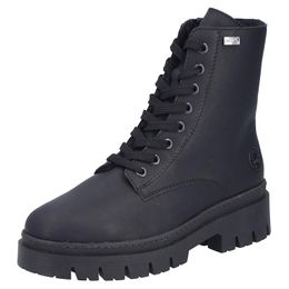 Rieker Winterstiefelette Plateauboots, Schn&uuml;rboots mit wasserabweisender TEX-Membran schwarz 42 42 Schn&uuml;rstiefelette mit markanter Profilsohle