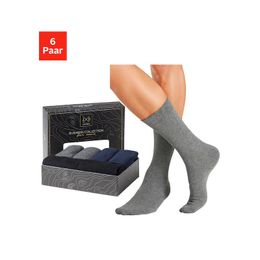 John Devin Businesssocken Packung, 6 Stk. tlg. lange Form, wertig in Box verpackt 2x schwarz, 2x anthrazit meliert, 2x marine 39-42 39-42 Basic...