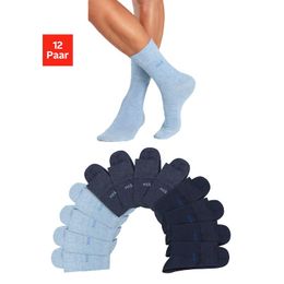 H.I.S. H.I.S Socken Packung, 12 Stk. tlg. ohne einschneidendes Gummi 4x navy, 4x jeansblau-meliert, 4x dunkel jeans-meliert 39-42 39-42 Basic Herrensocke...