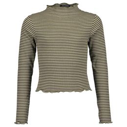 Blue Seven Langarmshirt &raquo;Langarmshirt mit Stehkragen&laquo; 1 Stk. 753 - KHAKI 152 152 K&uuml;rzer geschnittenes Rippshirt f&uuml;r Teenager M&auml;dchen