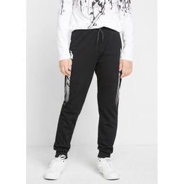 bonprix Kinder bonprix Jogginghose Jogginghose aus weichem Baumwoll-Mix schwarz 176/182, N-Gr