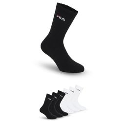 Fila Sportsocken »UNISEX CREW TENNIS FULL TERRY SOCKS« 6 Stk. tlg. mit eingestrickem Logo BLACK WHITE 43-46 43-46 Basicsocken von Fila