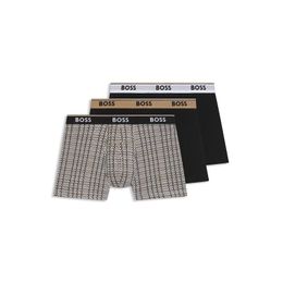 BOSS Boxershorts &raquo;Boxer Brief 3P Power Design&laquo; 3 Stk. mit 2x Uni und 1x Muster Open Miscellaneous 962 L - 3 Stk. 3 Stk. L 3er Pack enganliegende...