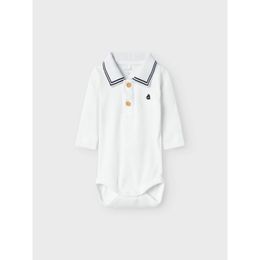 name it M&auml;dchen Langarmshirt &raquo;NBMFRIMAN LS POLO BODY&laquo; wei&szlig; 50
