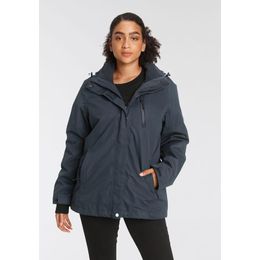 Polarino 3-in-1-Funktionsjacke 2 Stk. tlg. mit Kapuze Außenjacke: 3.000mm Wassersäule, wind- & wasserdicht, atmungsaktiv marine 42 42 Sportliche...