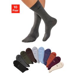 H.I.S. H.I.S Socken Packung, 10 Stk. tlg. mit farbigem Innenbund 1x marine, 1x orange, 1x khaki, 1x plum, 1x beige-meliert, 1x jeans-meliert, 1x...