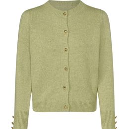 CR&Eacute;ATION L Damen Strickjacke mit Schmuckkn&ouml;pfen schilf-meliert Gr&ouml;&szlig;e 38