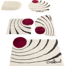 Grund unisex Badematte wei&szlig;-rot Gr&ouml;&szlig;e 60x60 cm - quadratisch