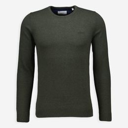 s.Oliver Dunkelgrüner Pullover mit gesticktem Logo