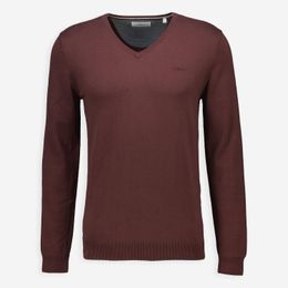 s.Oliver Brauner Pullover mit V-Ausschnitt