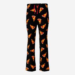Schwarze Pyjamahose mit Pizza-Muster