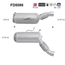 AS Ru&szlig;-/Partikelfilter, AbgASanlage FD5098 f&uuml;r BMW 18307807135 18308511143