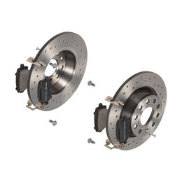 Brembo Bremsensatz-Hinterachse XTRA LINE / STANDARD Bremsensatz, Scheibenbremse hinten rechts links Gelocht 282mm f&uuml;r SKODA VW SEAT (FAW) AUDI 1K06984