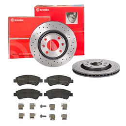 Brembo Bremsensatz-Vorderachse XTRA LINE / STANDARD Bremsensatz, Scheibenbremse vorne rechts links Gelocht/innenbel. 266mm für CITROËN (DF-PSA) PEUGEO