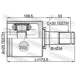 FEBEST Gelenksatz, Antriebswelle 0211-T31LH vorne links 95mm f&uuml;r RENAULT NISSAN 39101-JG74D 383002014R 39101-1AT0A