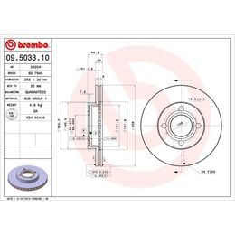 Brembo Bremsensatz-Vorn und hinten Bremsensatz, Scheibenbremse vorne rechts links innenbel&uuml;ftet 256mm f&uuml;r SKODA VW ALFA ROMEO SEAT FIAT CHERY ZHONGHUA