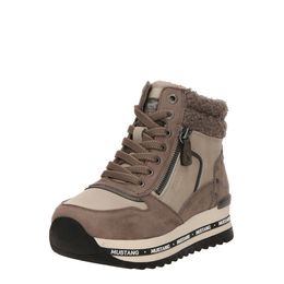 Mustang Schn&uuml;rstiefelette Damen Gr&ouml;&szlig;e 41 dunkelbeige / taupe Winterschuhe