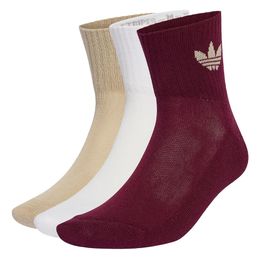 adidas originals Socks 'Mid Crew 3 Pairs' female Beige, Red, White size 37-39
