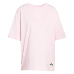 adidas Sportswear T-Shirt 'MINI EMBROIDERY OVERSIZED GRAPHIC' Damen Gr&ouml;&szlig;e XS/S grau / rosa / schwarz