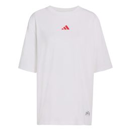 adidas Sportswear Performance Shirt 'MINI EMBROIDERY OVERSIZED GRAPHIC' female White size XS