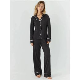 Hiccup Pyjama Damen Gr&ouml;&szlig;e XS schwarz / wei&szlig; Winterkleid